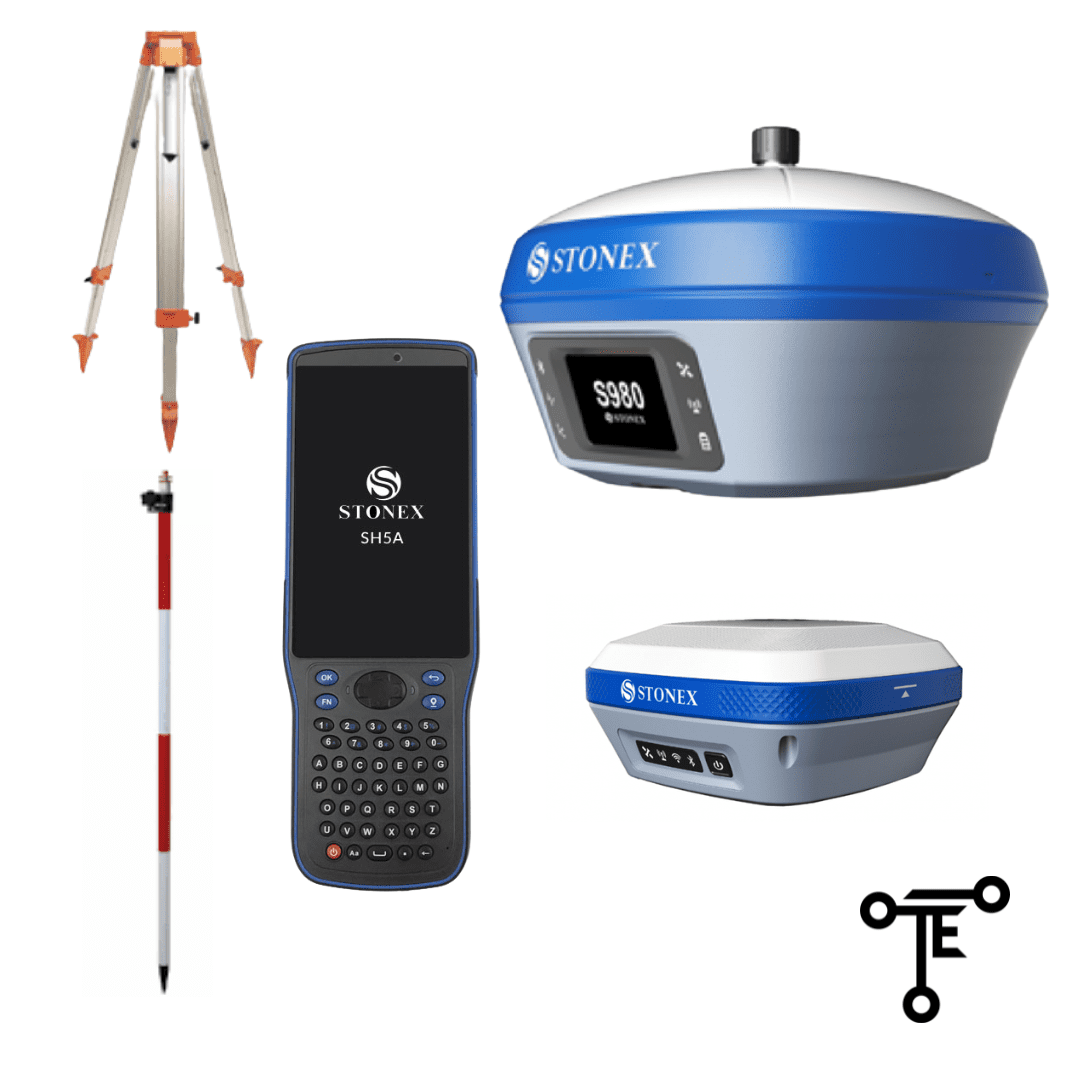 Paquete GNSS Marca STONEX Modelo S980+ con S850+, colectora, CUBE-A, Postproceso